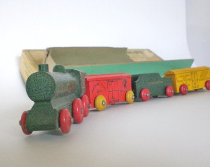 Vintage Strombecker Wooden Train Set American Fast Freight - Etsy