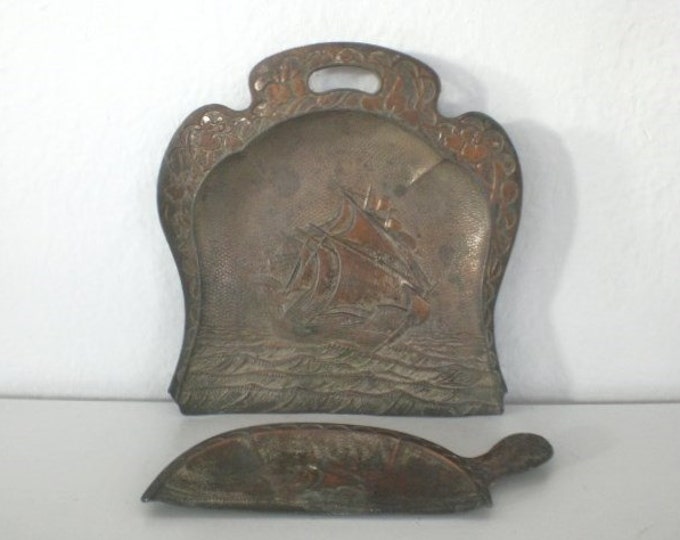 Antique Copper Crumb Tray and Scraper Sailing Ship - Etsy