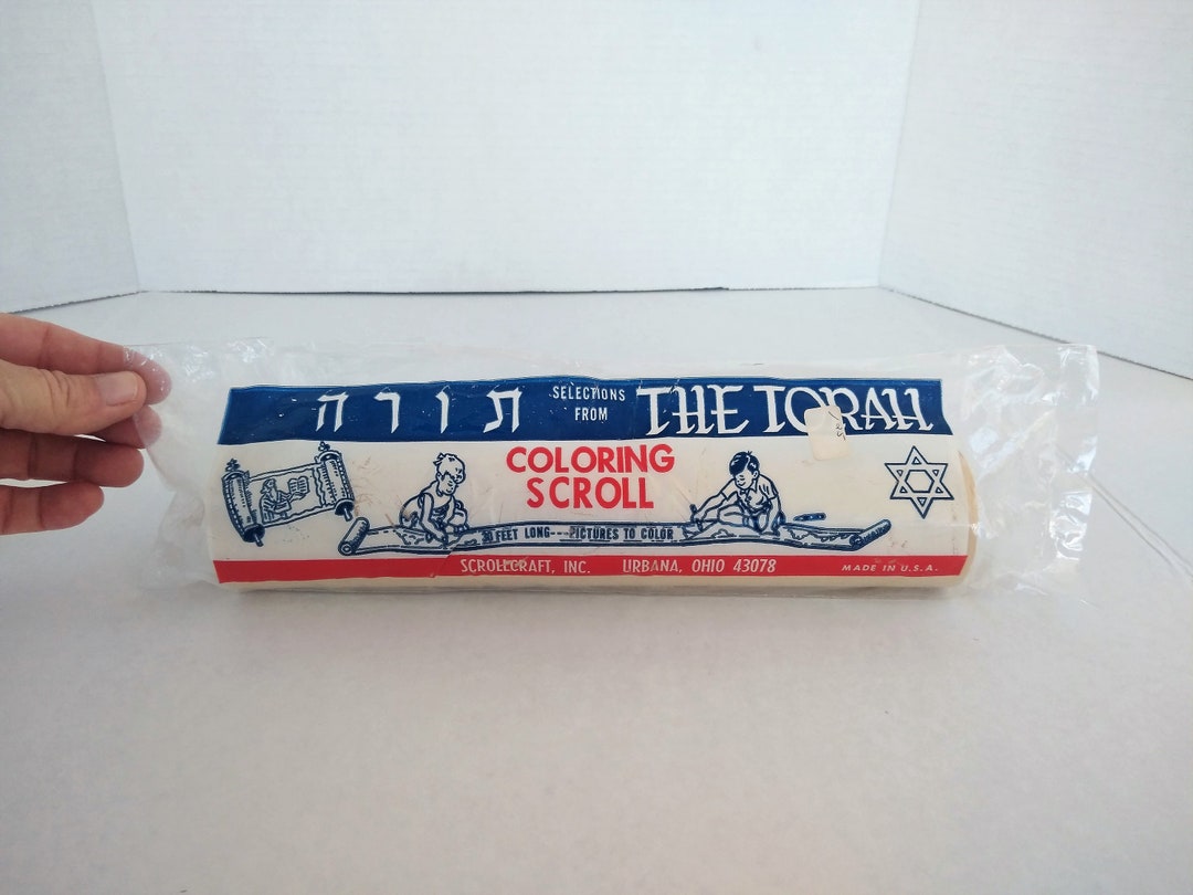 Vintage 1970's Jewish Coloring Scroll, Selections From the Torah, 30 ...