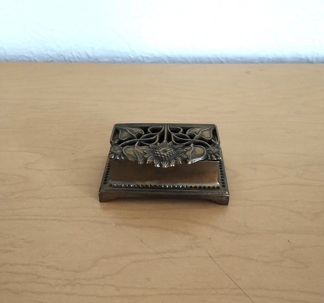 Vintage Brass Stamp Roll Holder With Sunflower Design, Holds to Rolls ...