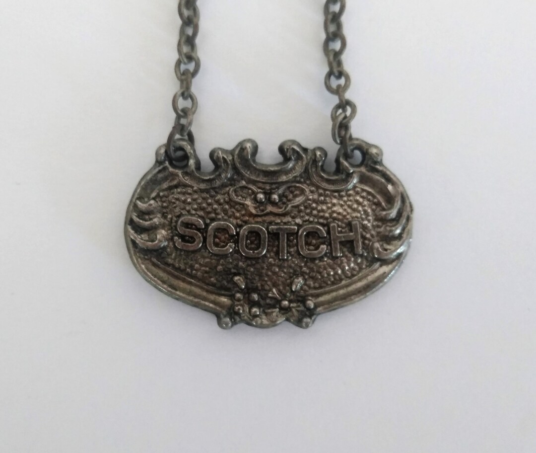 Vintage Liquor Decanter Metal Hang Tag Scotch and Gin Double - Etsy