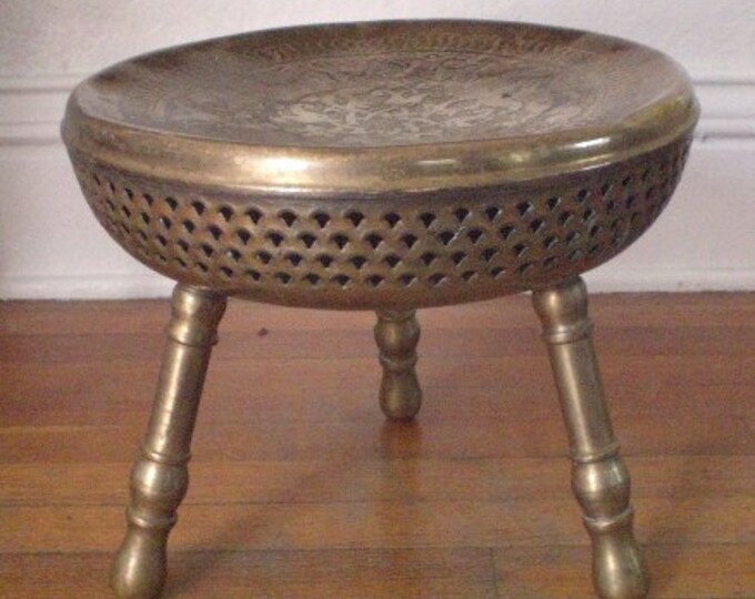 Vintage Brass Turkish Stool - Etsy