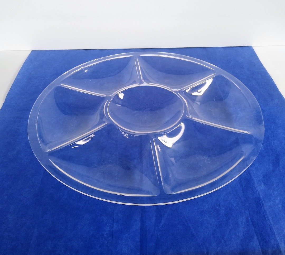 Mid-century Chip and Dip Divided Tray, Acrylic, Serving Tray, Vintage ...