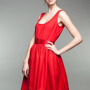 Red Party Dress, Wool Dress, Wedding Guest Dress, Cocktail Dress, 1950 ...