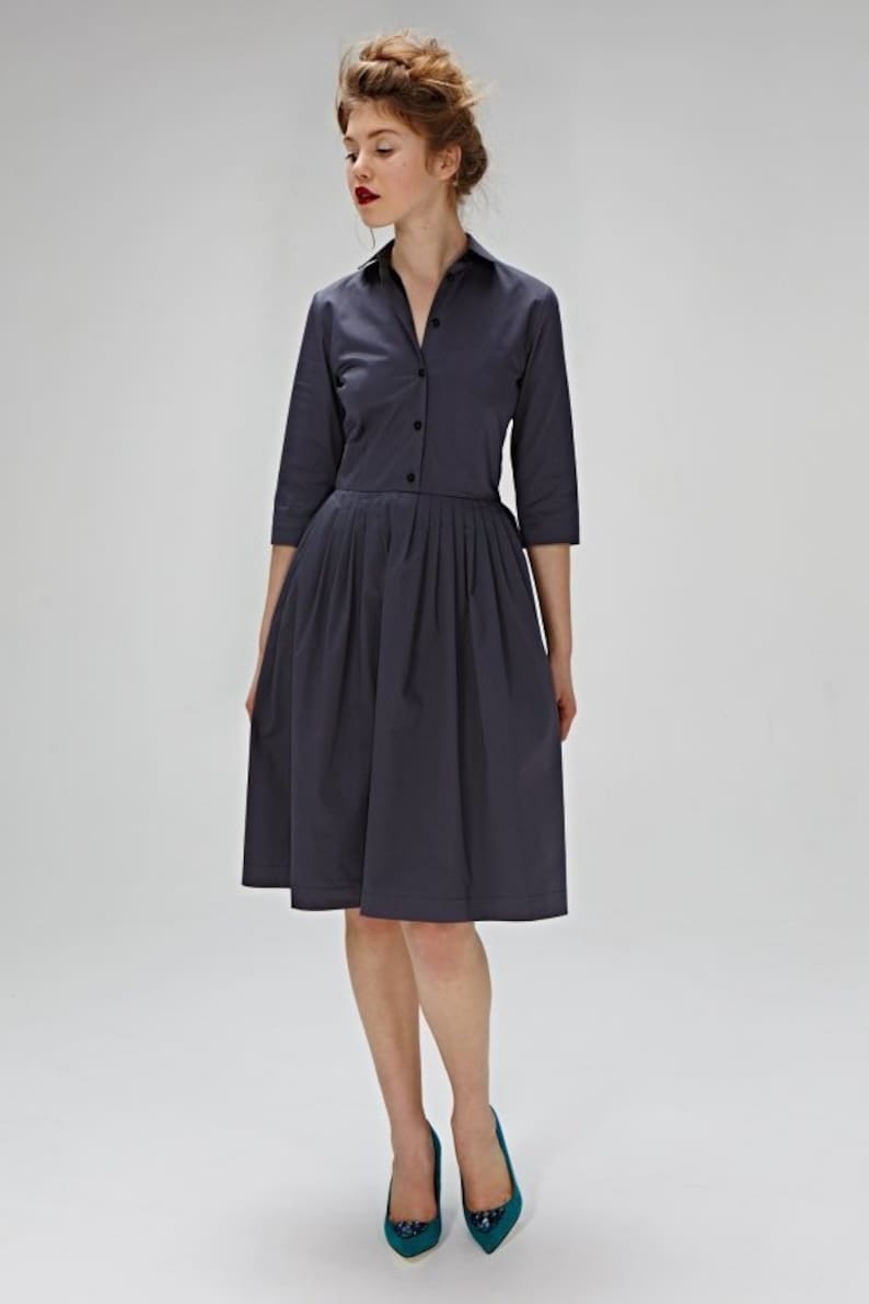 Shirt Dress 1950's Dress Secretary Dress Retro Dress - Etsy