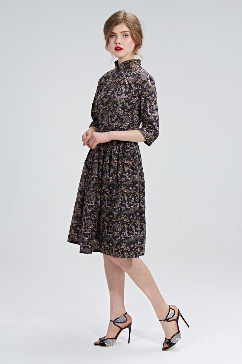 Mandarin Collar Dress Vintage Style Cheongsam Dresses for - Etsy