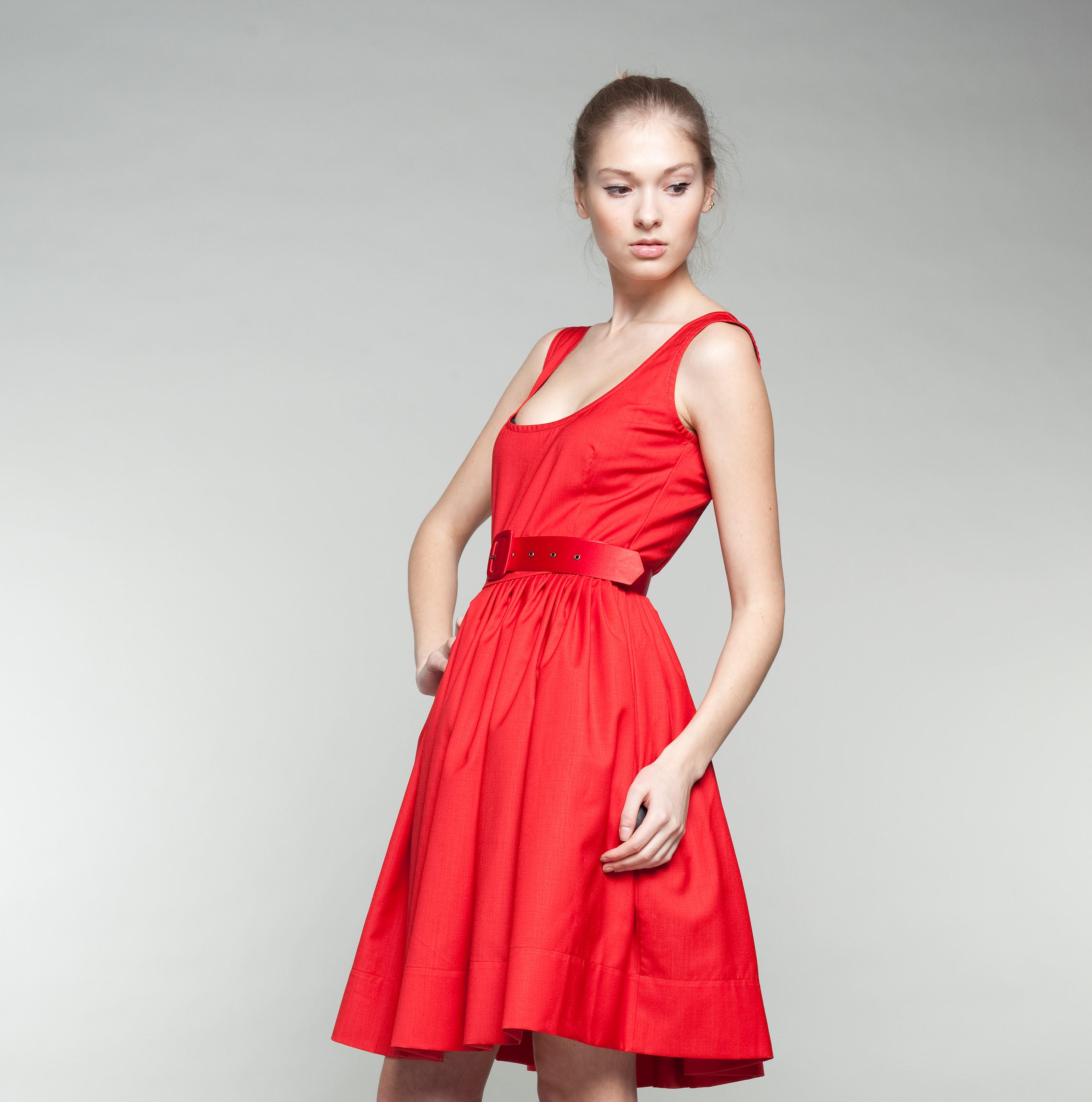 Red Party Dress, Wool Dress, Wedding Guest Dress, Cocktail Dress, 1950 ...