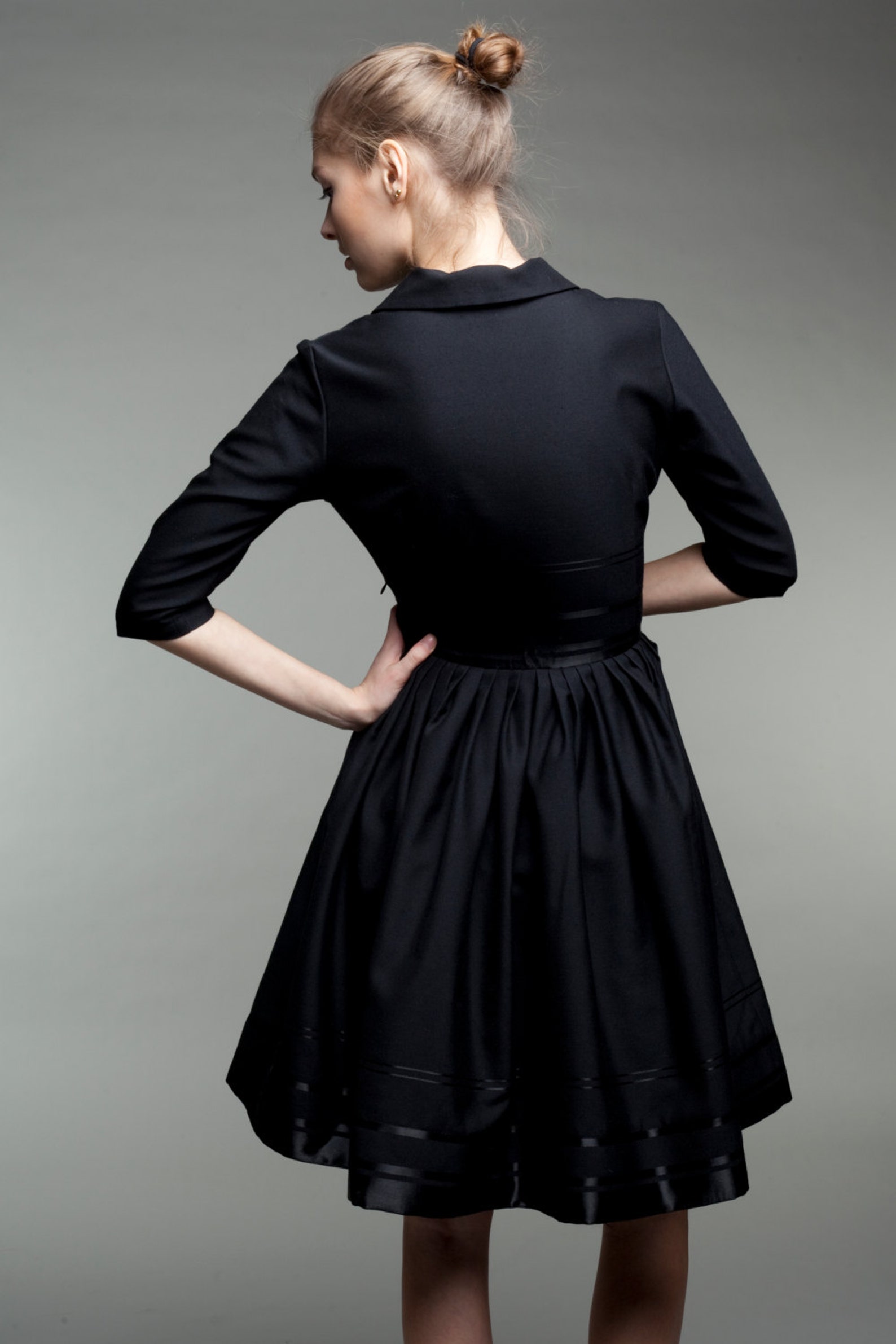 Dress for Women Wool Dress Winter Black Dress Audrey - Etsy