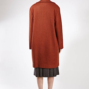 Women Minimalist Coat, Wool Coat, Rust Coat, Winter Coat, Warm Overcoat ...
