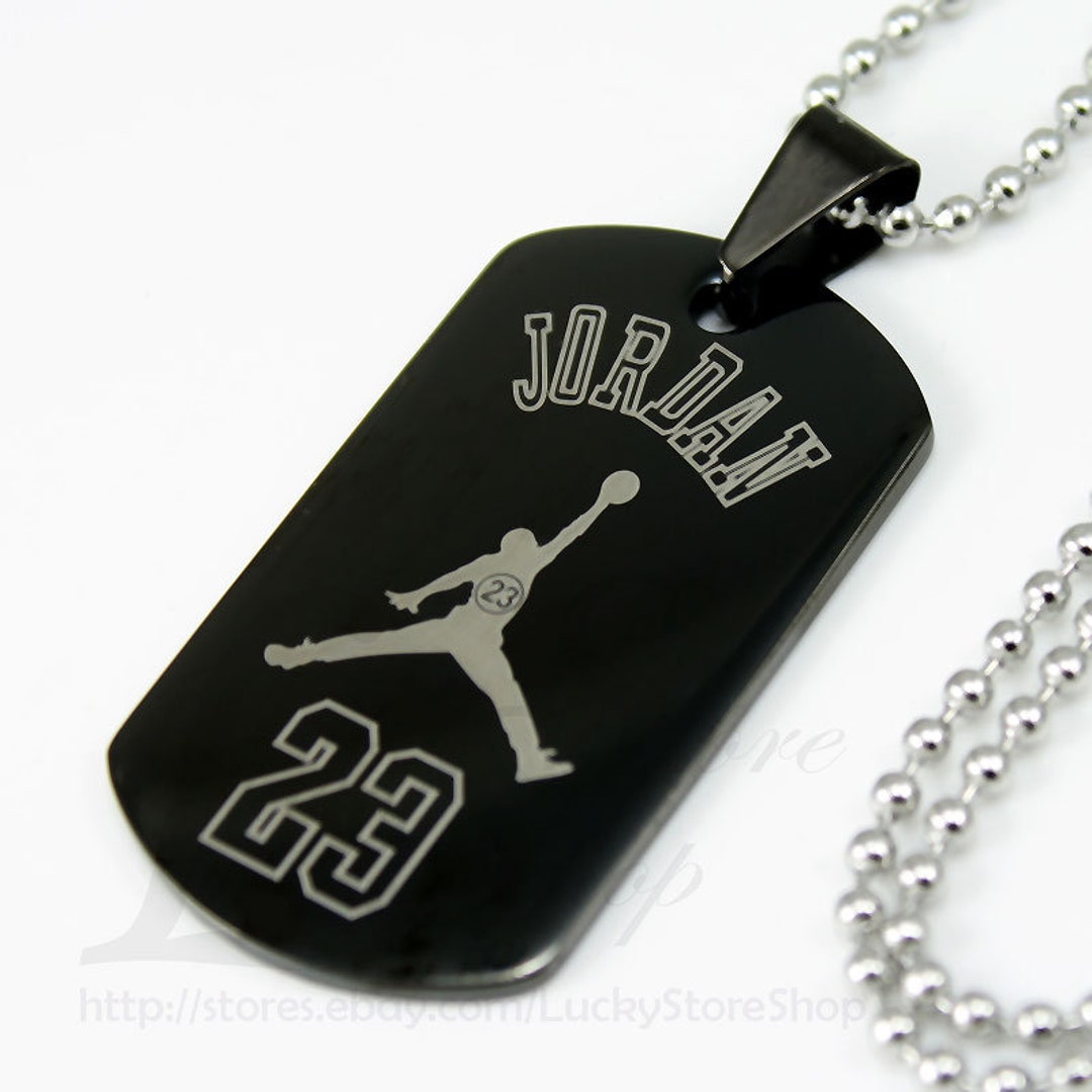 Jordan Jumpman Logo Dog Tag Cool Stainless Steel Pendant With Ball ...