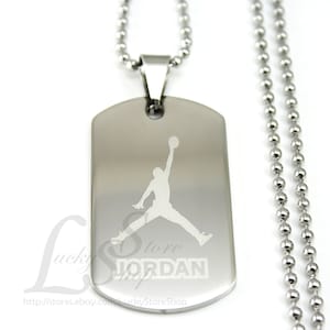 Jordan Jumpman Logo Dog Tag Cool Stainless Steel Pendant With Ball ...