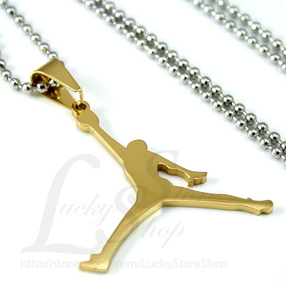 Simple Jordan Jumpman Logo Cool Stainless Steel Pendant Necklace Gold silver or Black plated Etsy