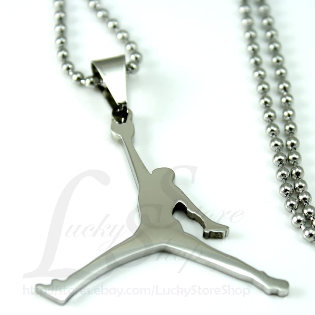 Largejordan Jumpman Logo Cool Stainless Steel Pendant Necklace - Etsy