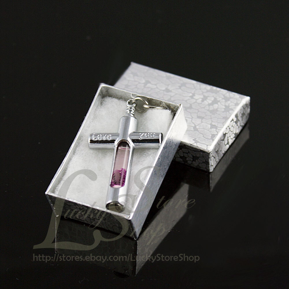 Customized Name on Rice Fashion Silver Plated Cross Pendant Charm Key ...
