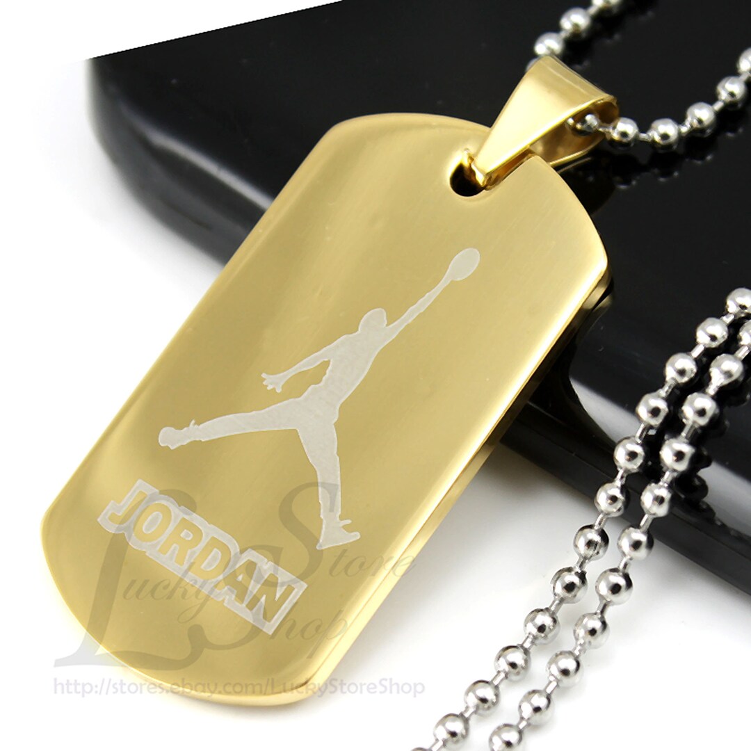 Jordan Jumpman Logo Dog Tag Cool Stainless Steel Pendant With Ball ...