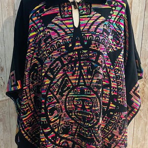 Gavan Poncho Mexicano Calendario Azteca Con Gorro Aztec Calendar ...