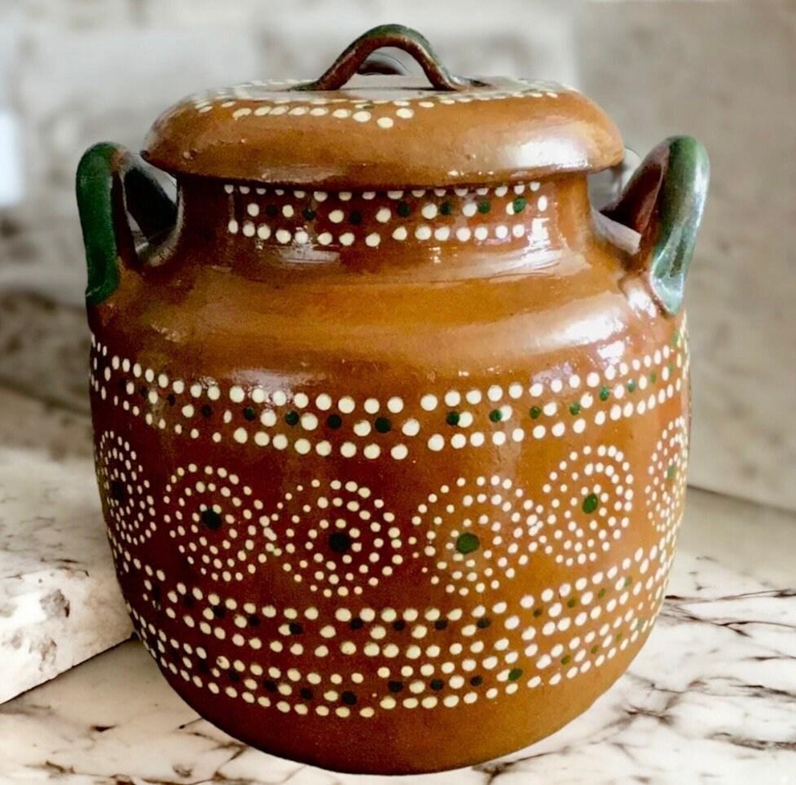 Olla De Barro Decorada Con Tapa Clay Pot With Lid Fits up to 2 Kg ...