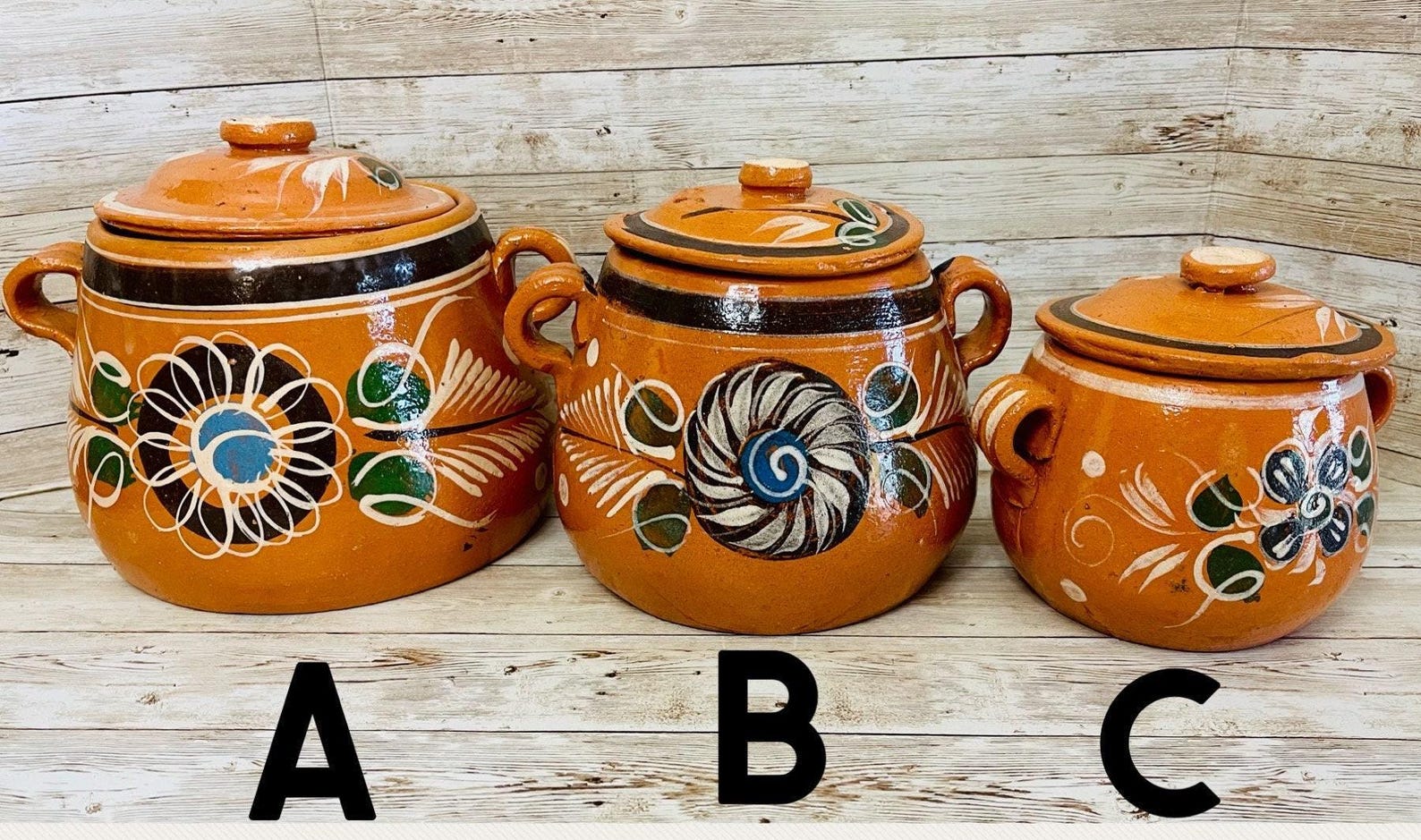 Terra Cota Clay Pot for Beans Soups Olla Tonala De Barro Para Caldos ...