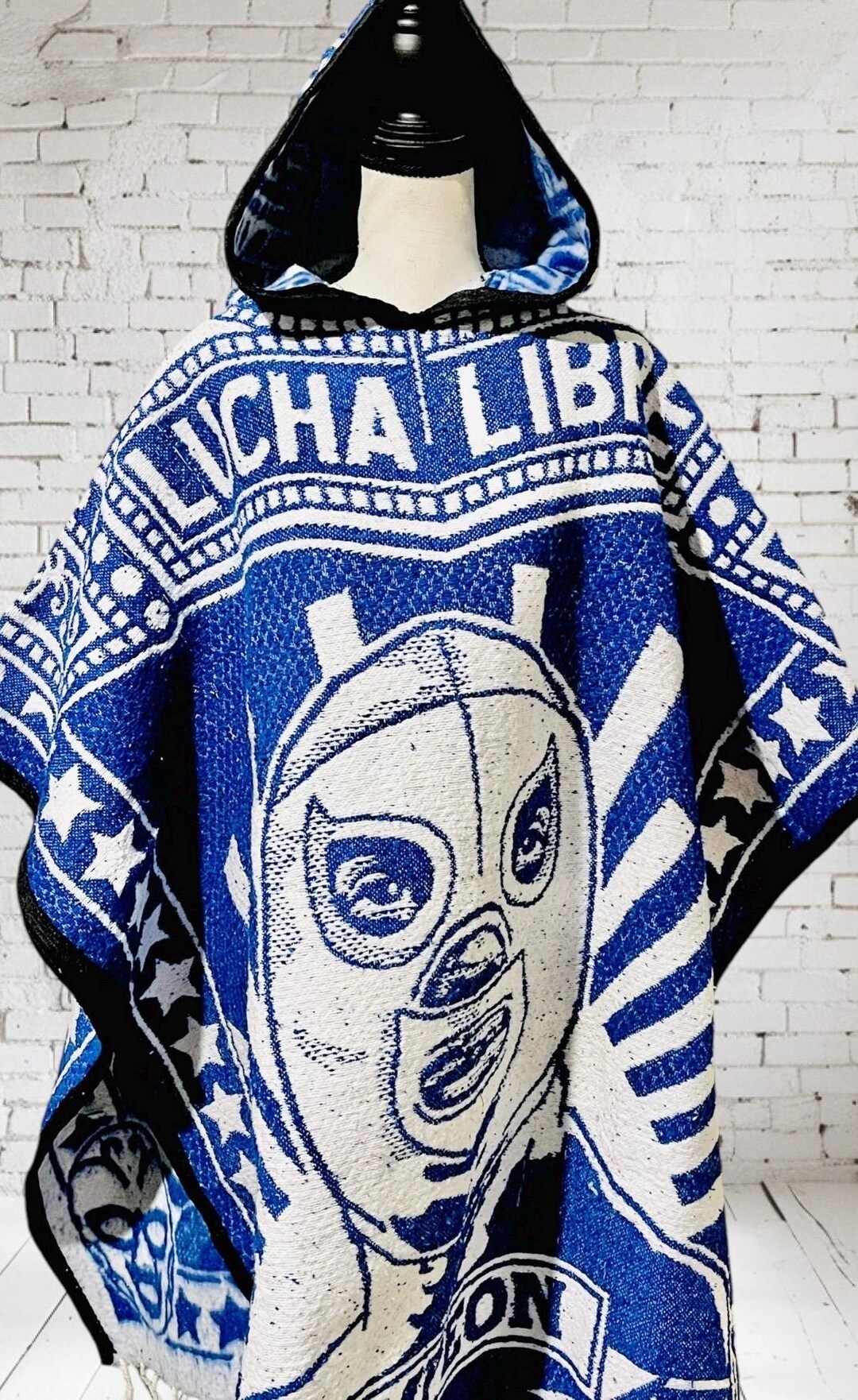 Mexican Poncho Gavan De Lucha Libre El Santo Y Blue Demon - Etsy