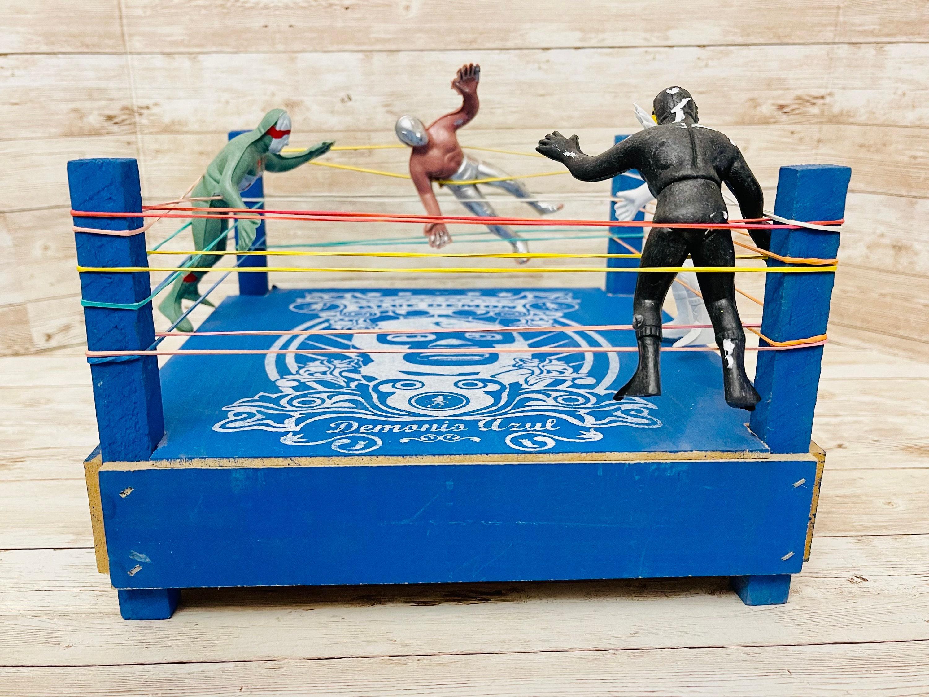 Mexican Lucha Libre Toy Wrestler Fighting Ring With 4 Luchadores Ring ...