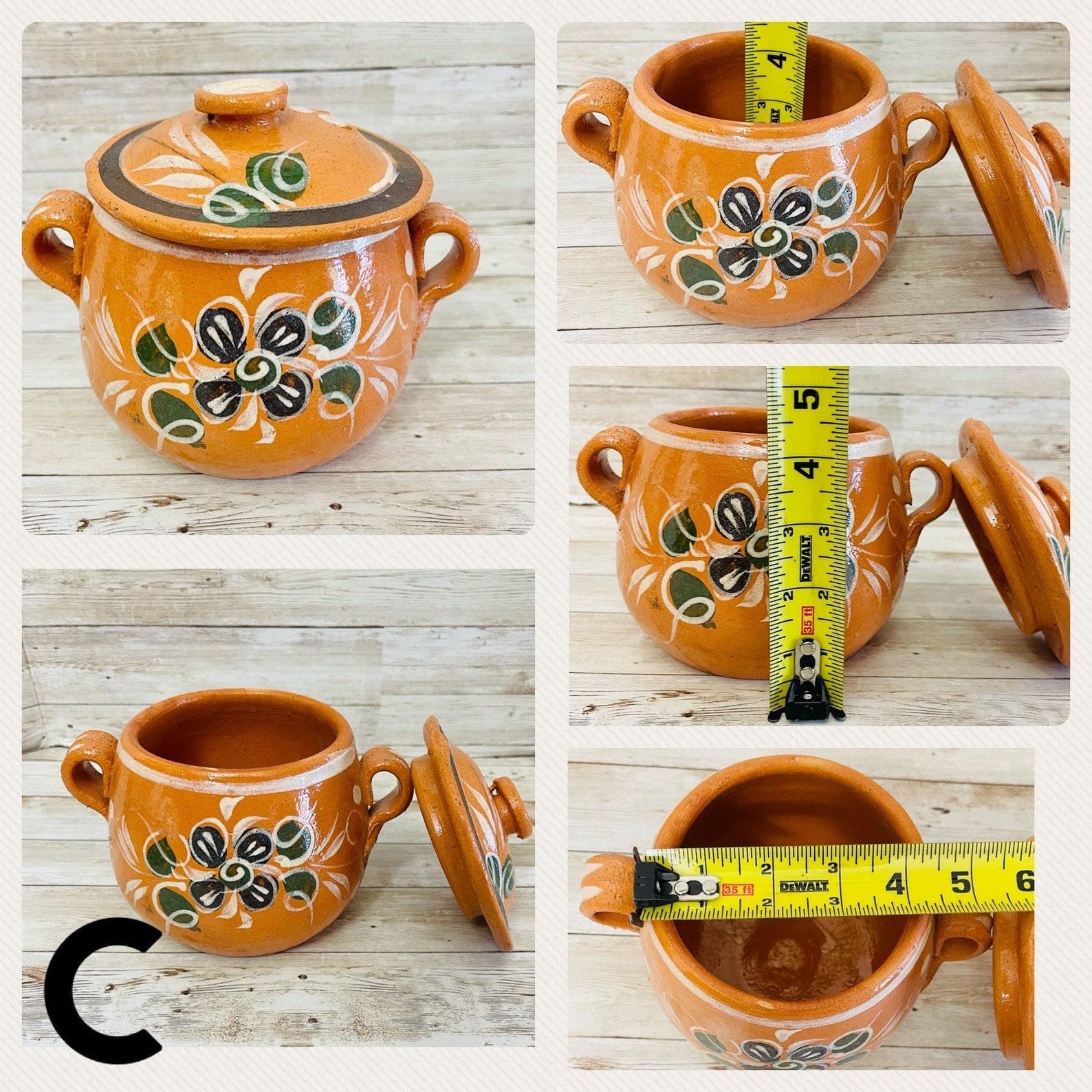 Terra Cota Clay Pot for Beans Soups Olla Tonala De Barro Para Caldos ...
