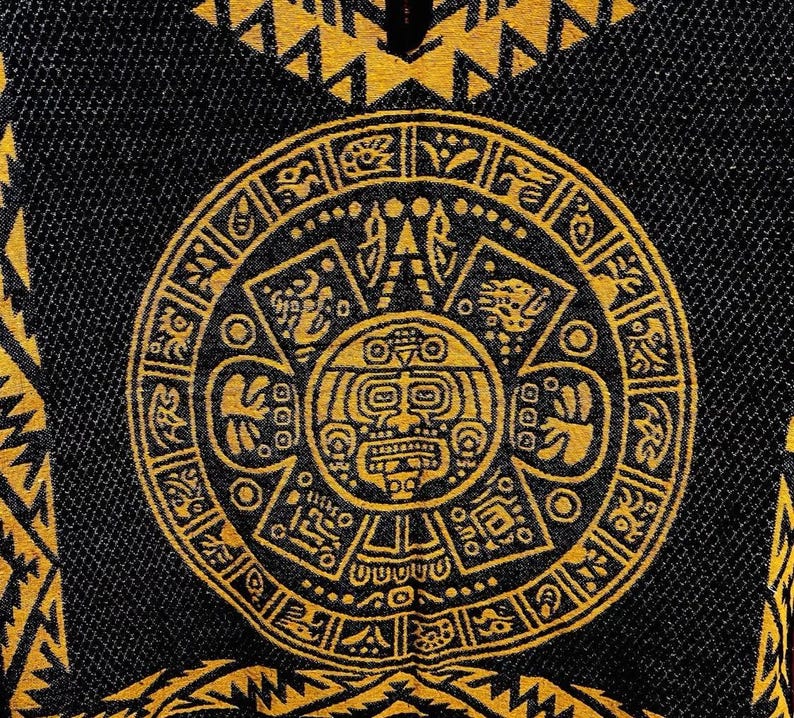 Mexican Poncho Aztec Calendar Poncho Gavan Calendario Azteca Con Amor ...