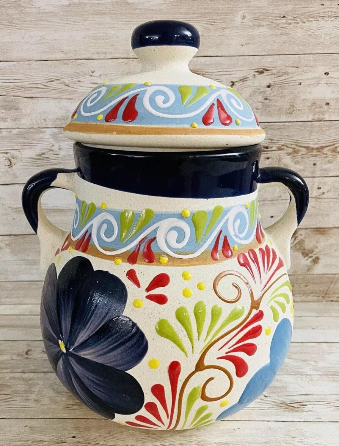 Olla De Barro Frijolera Con Tapa Terra Cota Pot With Lid Fits up to 128 ...