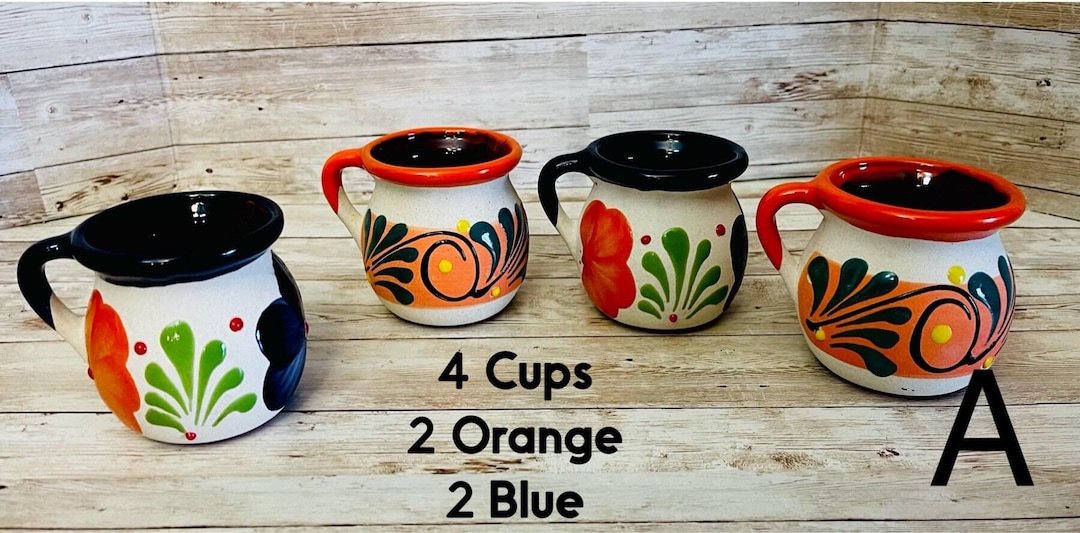 Mexican Pottery Cups Tazas De Barro Mexicanas - Etsy