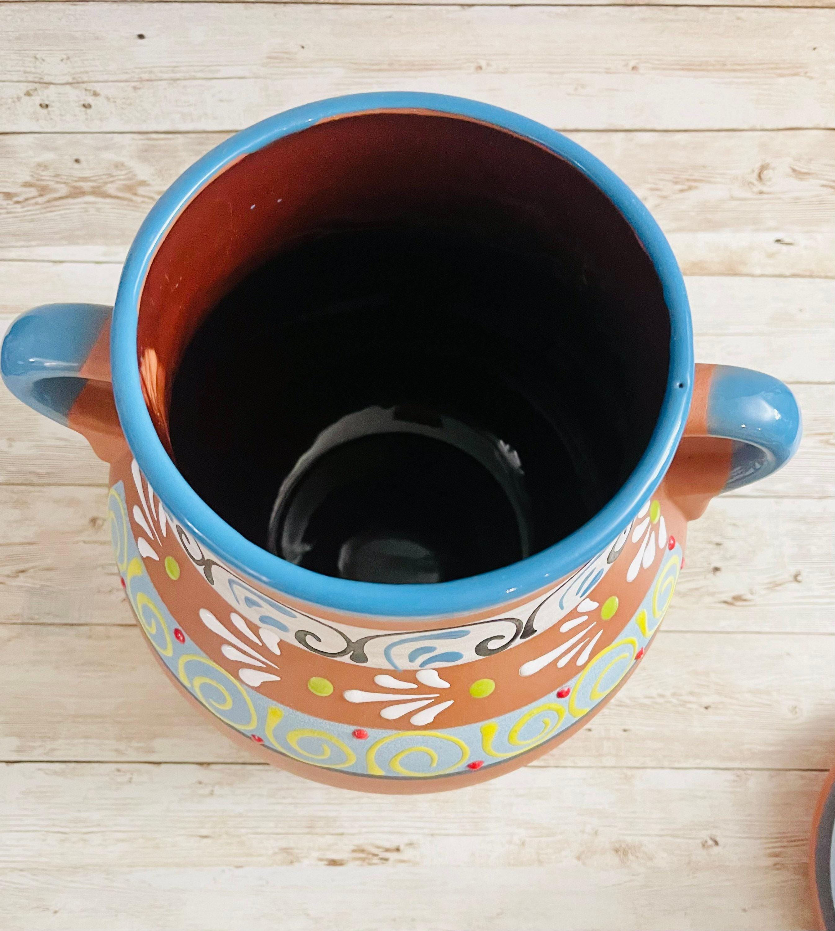 Olla De Barro Frijolera Con Tapa Clay Pot With Lid Fits up to 1 Kg ...