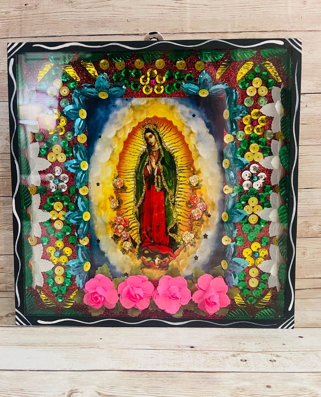 Nicho Mexicano De La Virgen Maria Virgin Mary Shadow Box Lady of ...
