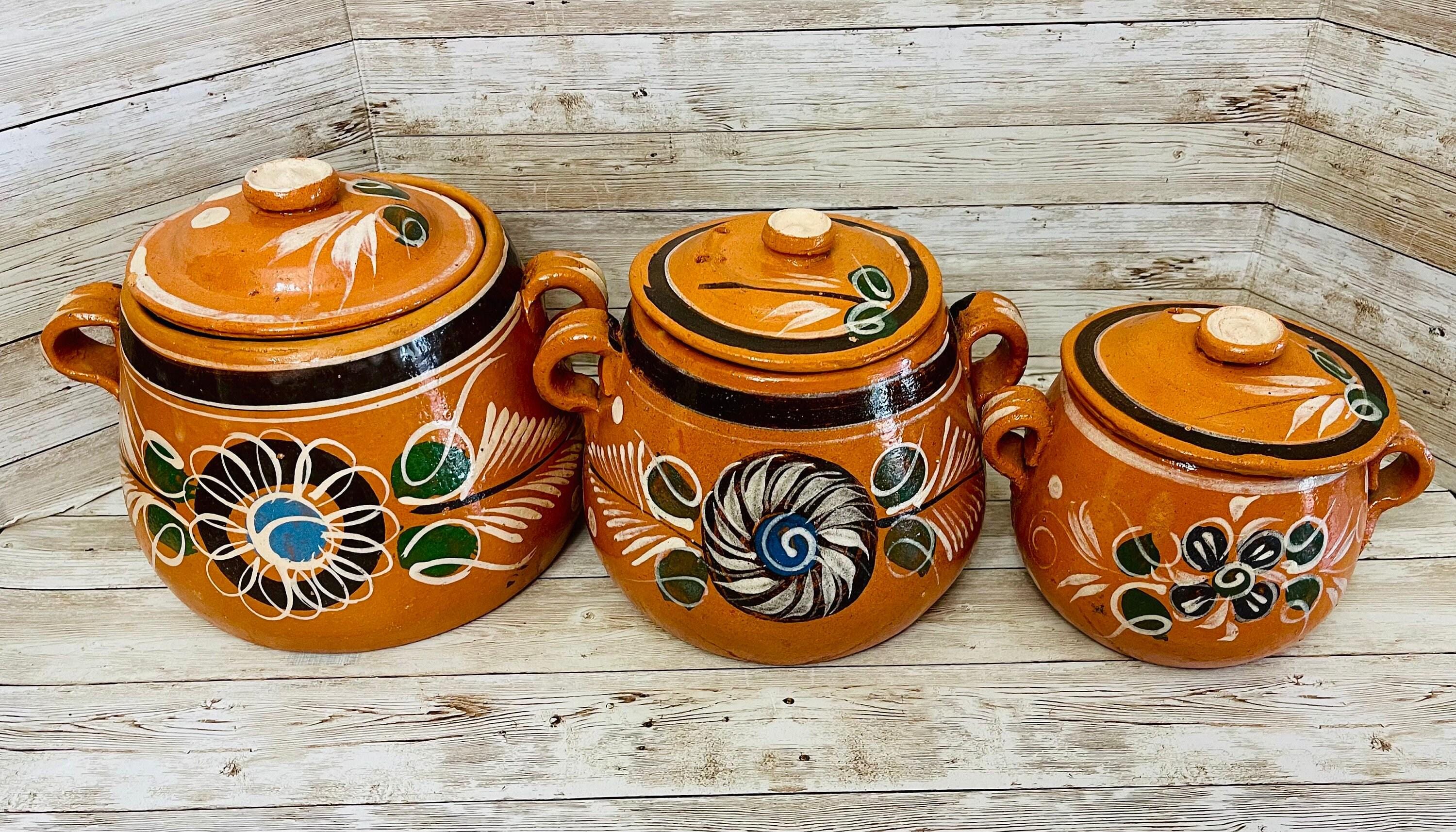 Terra Cota Clay Pot for Beans Soups Olla Tonala De Barro Para Caldos ...