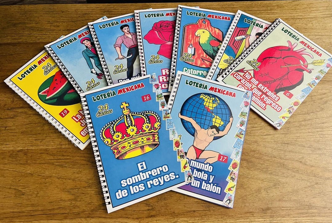 1 MEXICAN LOTERIA Book You Get 24 Cards 3 1/2 X 2 1/2 Inches Size Cards ...