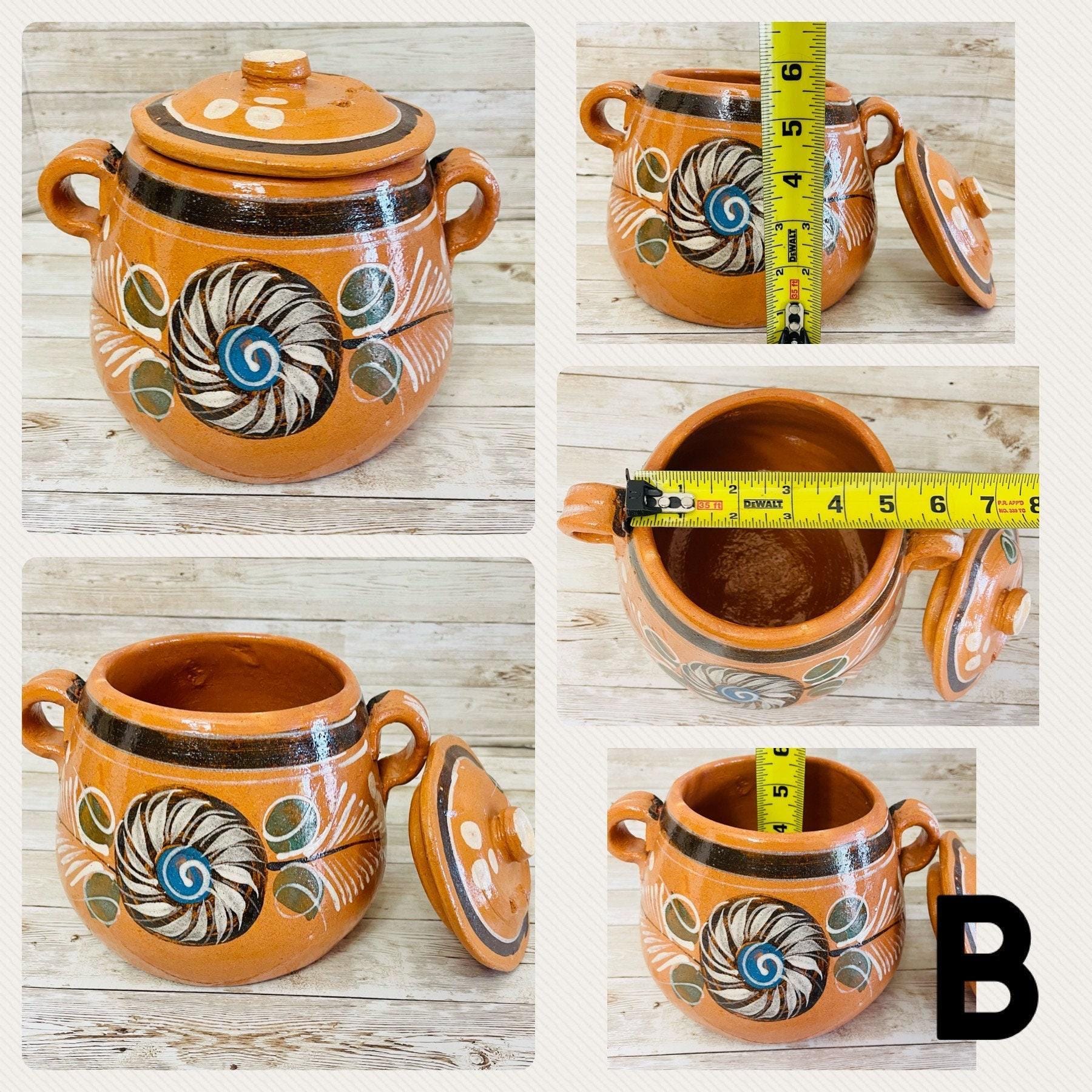 Terra Cota Clay Pot for Beans Soups Olla Tonala De Barro Para Caldos ...