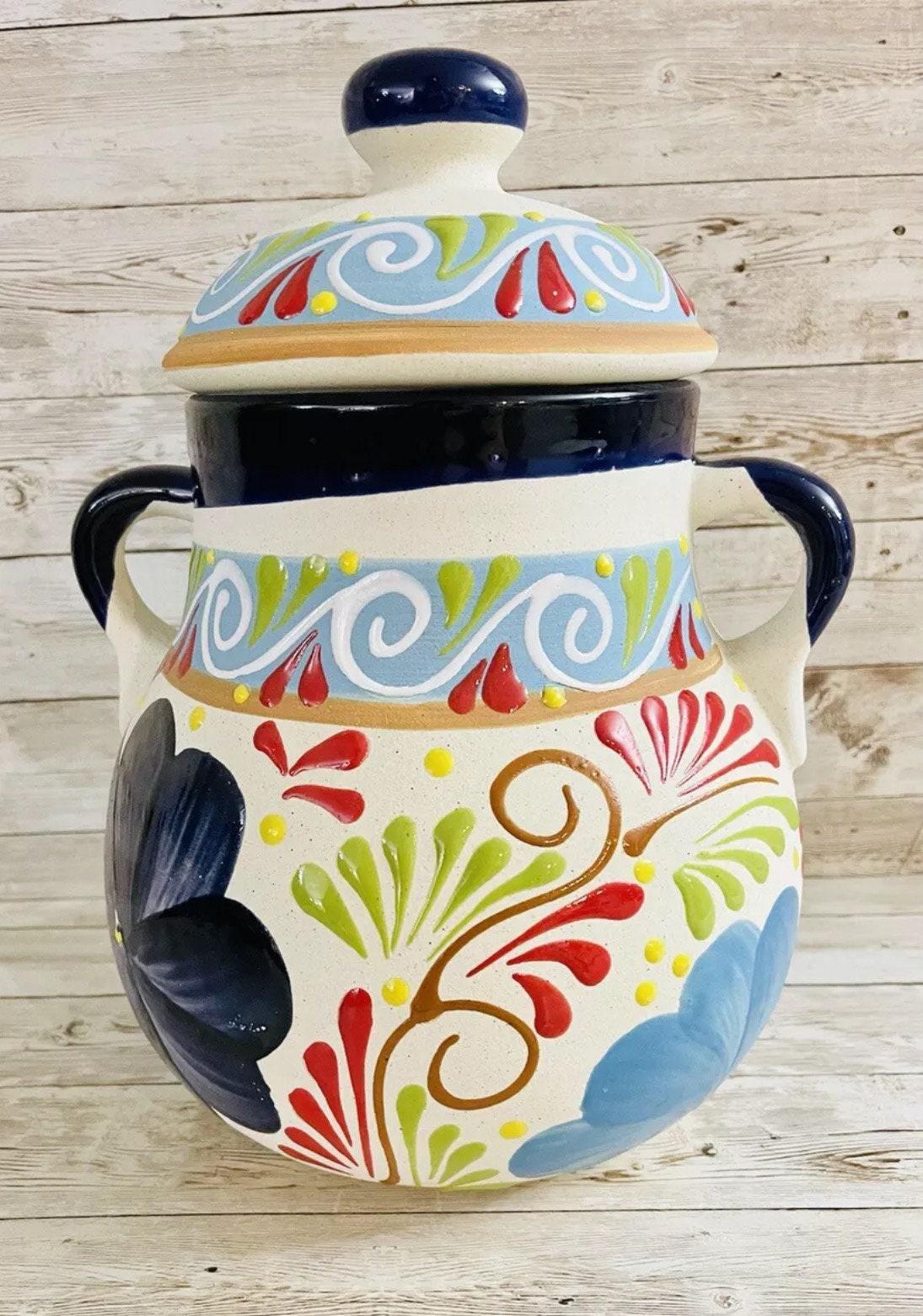 Olla De Barro Frijolera Con Tapa Terra Cota Pot With Lid Fits up to 128 ...