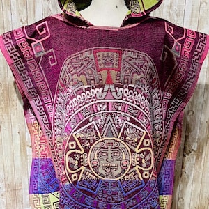 Gavan Poncho Mexicano Calendario Azteca Con Gorro Aztec Calendar ...