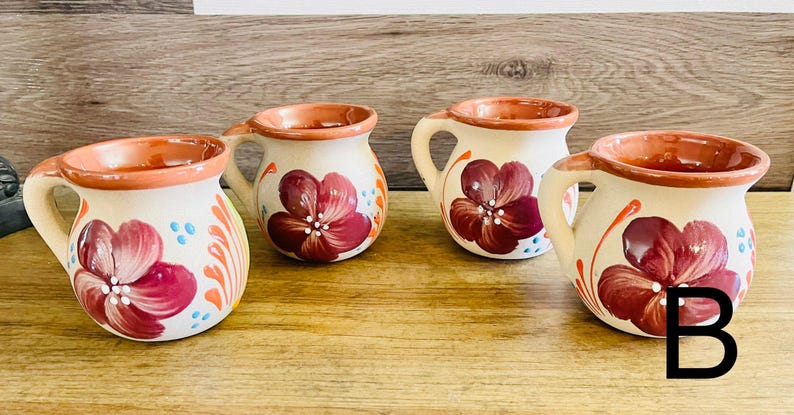 Mexican Pottery Cups Tazas De Barro Mexicanas - Etsy