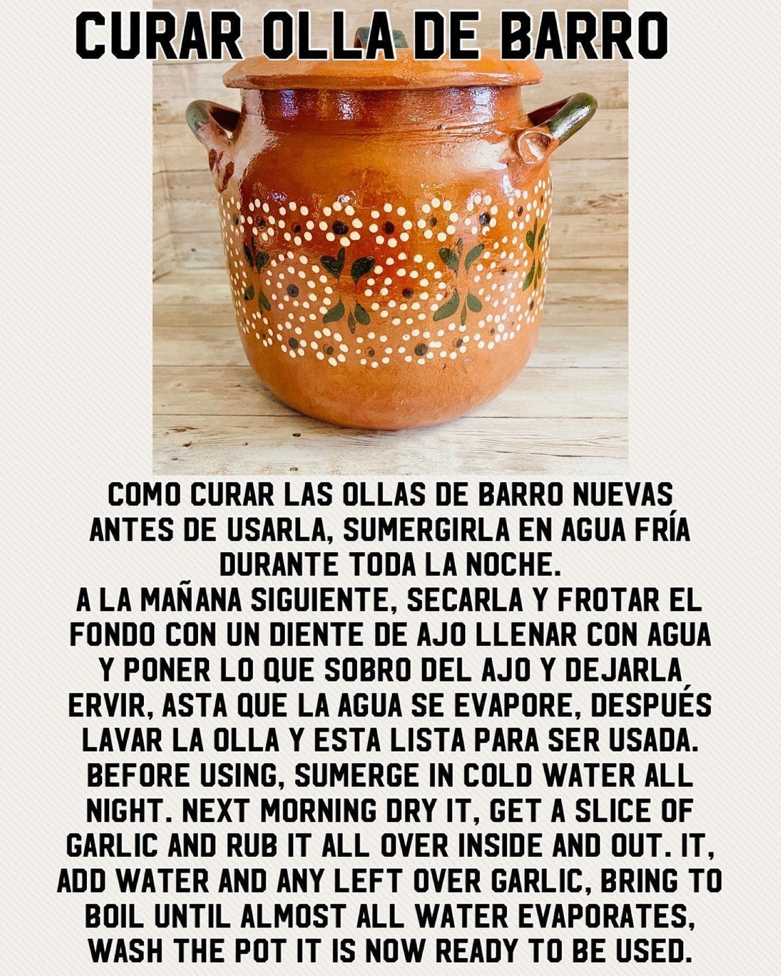 Olla De Barro Frijolera Con Tapa Terra Cota Pot With Lid Fits up to 128 ...