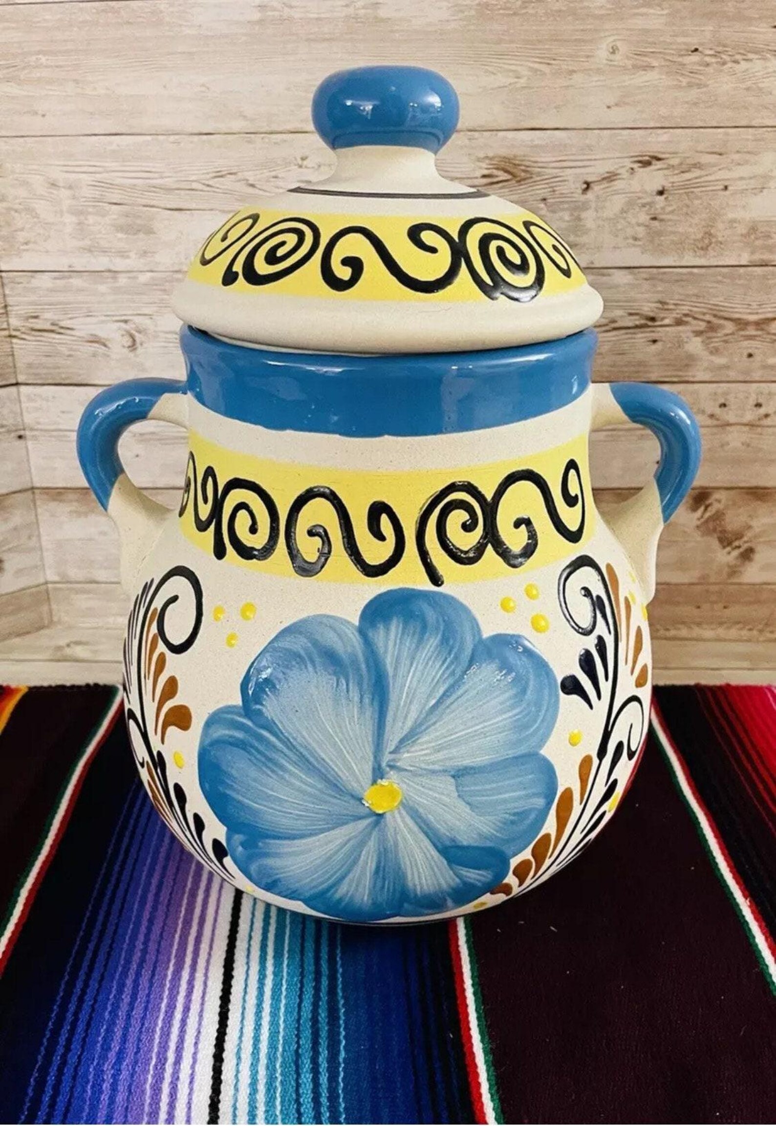 Olla De Barro Frijolera Con Tapa Terra Cota Pot With Lid Fits up to 128 ...