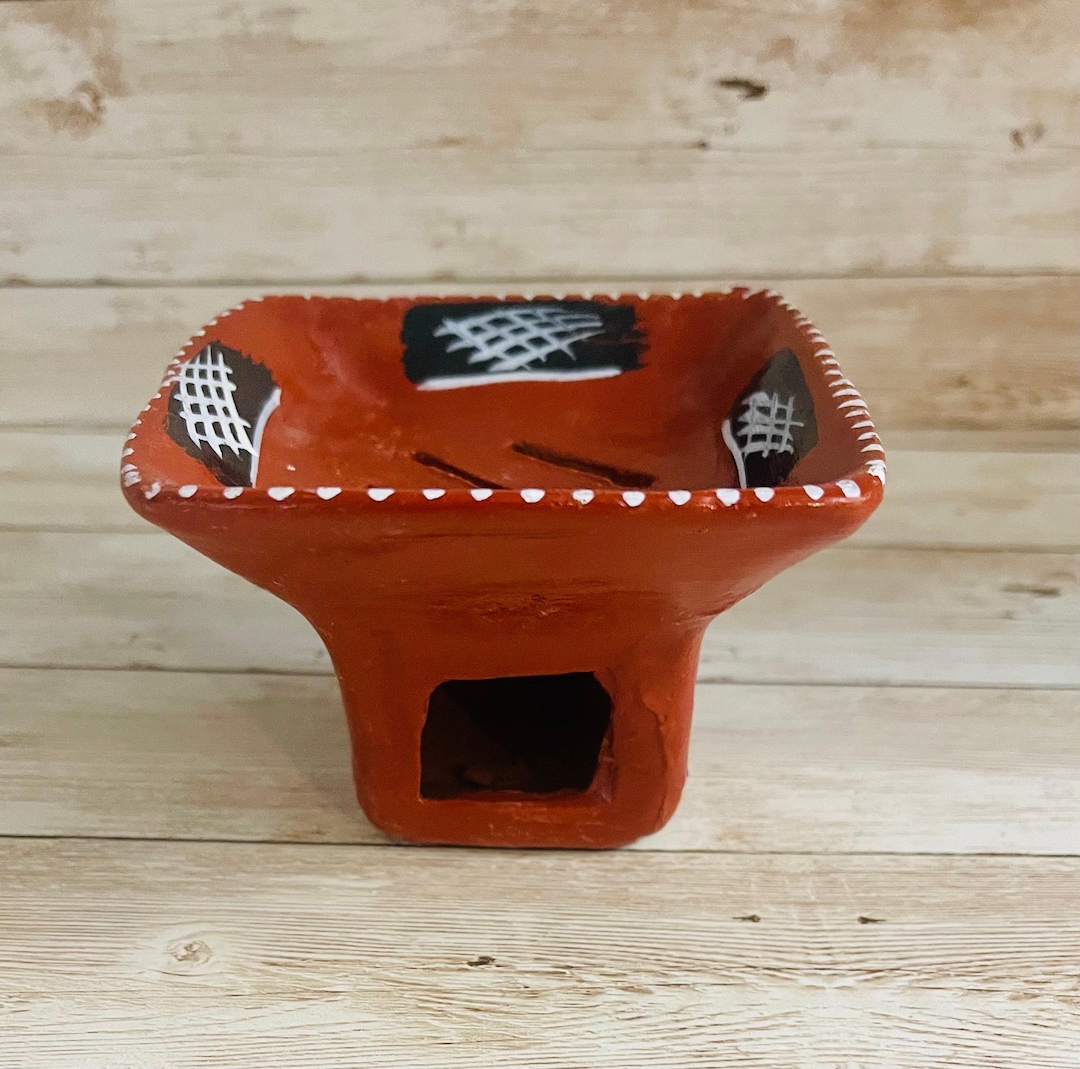 Anafre De Barro Mexicano Chico Small Mexican Clay Incense Burner Day of ...