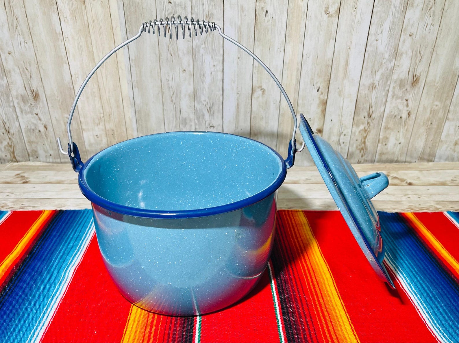 Mexican Enamelware Camping Set 1 Coffee/tea Pot 1 Frying Pan & 2 Pots ...