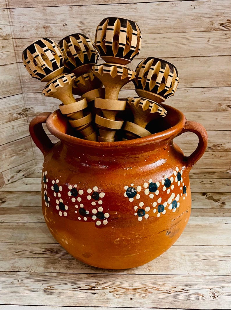 Mexican Wood Molinillo for Hot Chocolate 8. 9 and 13 Inches Stirrer ...