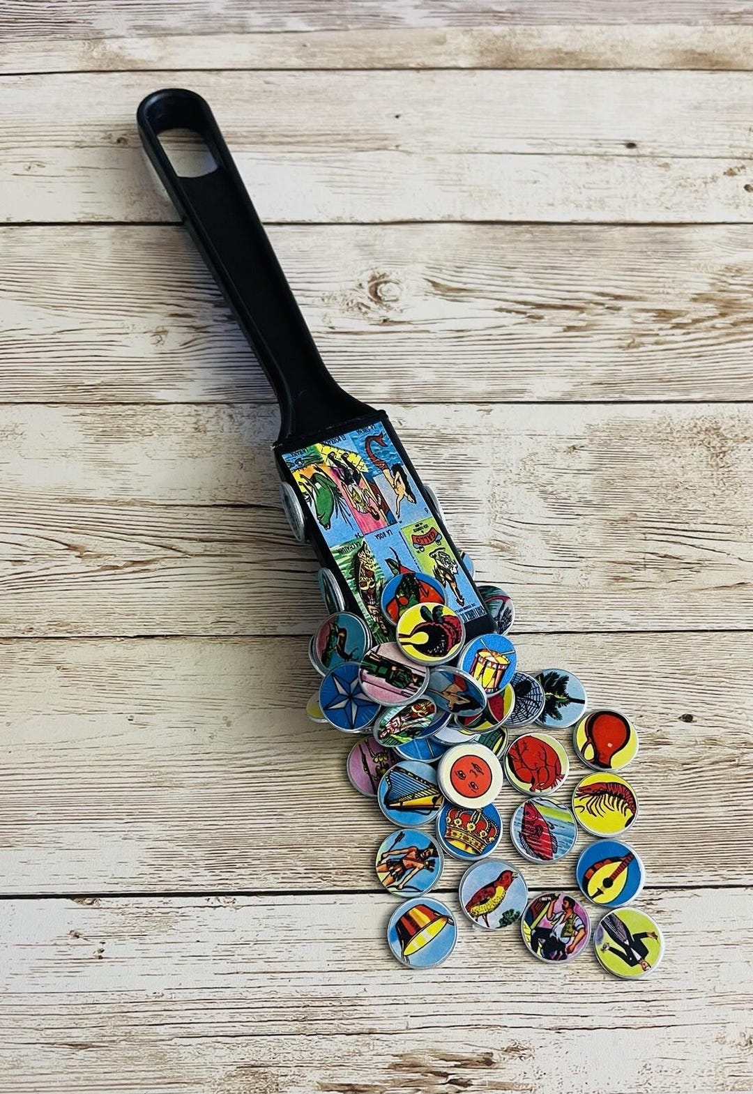 54 Magnétic Chips & Wand With 54 Fichas De Loteria Con Pala Magnetica ...