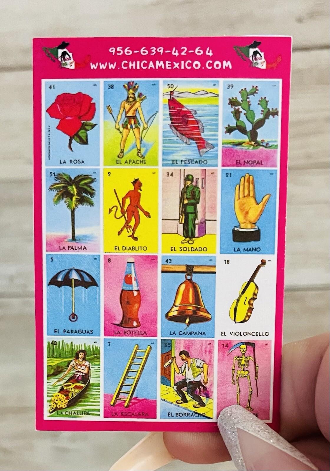 50 Mini Loteria Mexican Bingo Game Boards Cards 3x2 Inches 50 Cartas De ...