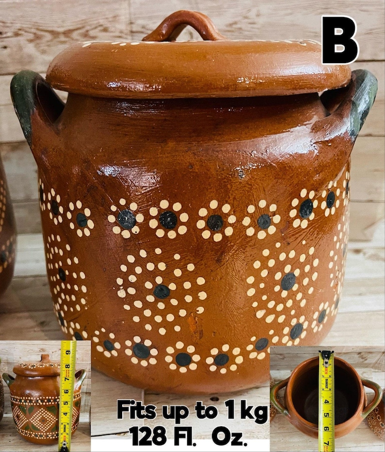 Olla De Barro Decorada Con Tapa Clay Pot With Lid Fits up to Terracota ...