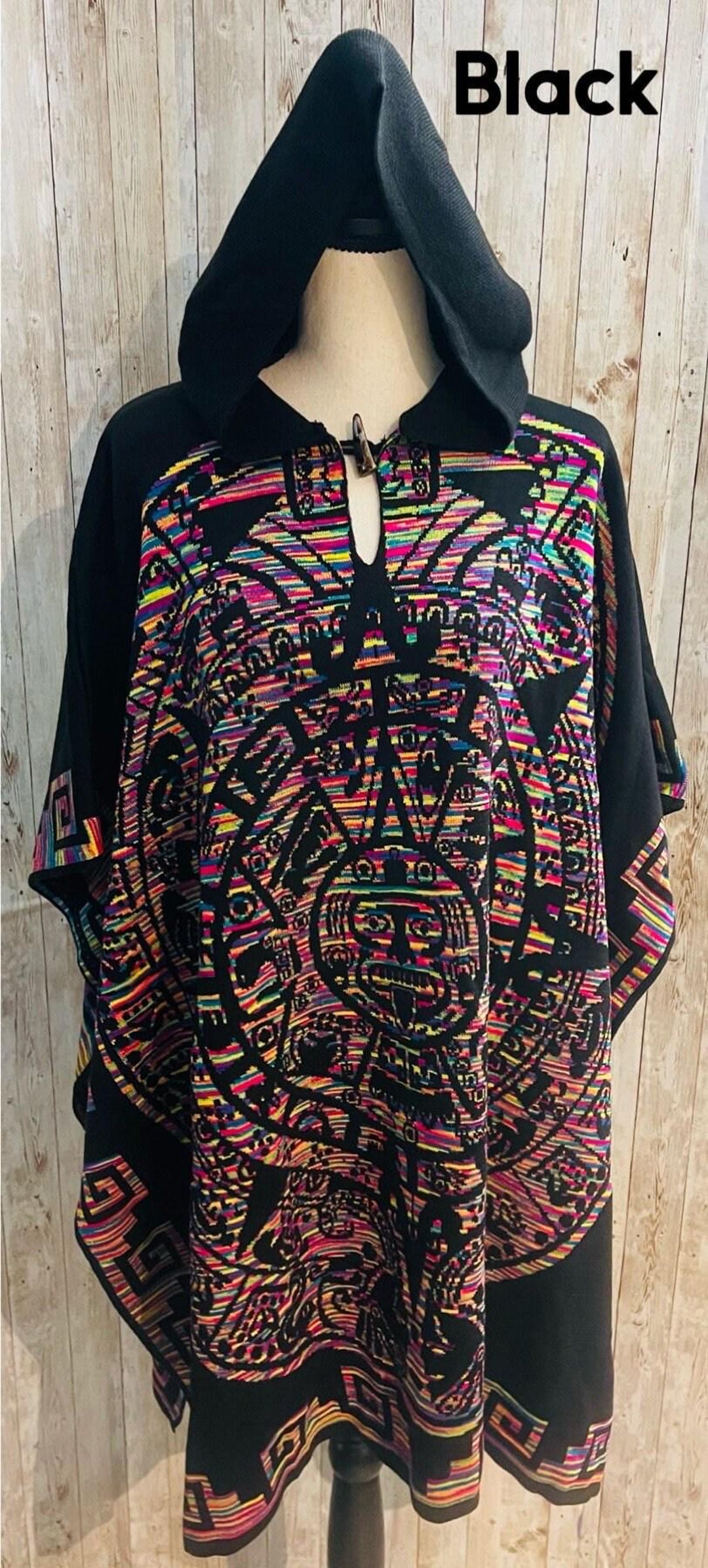 Gavan Poncho Mexicano Calendario Azteca Con Gorro Aztec Calendar ...