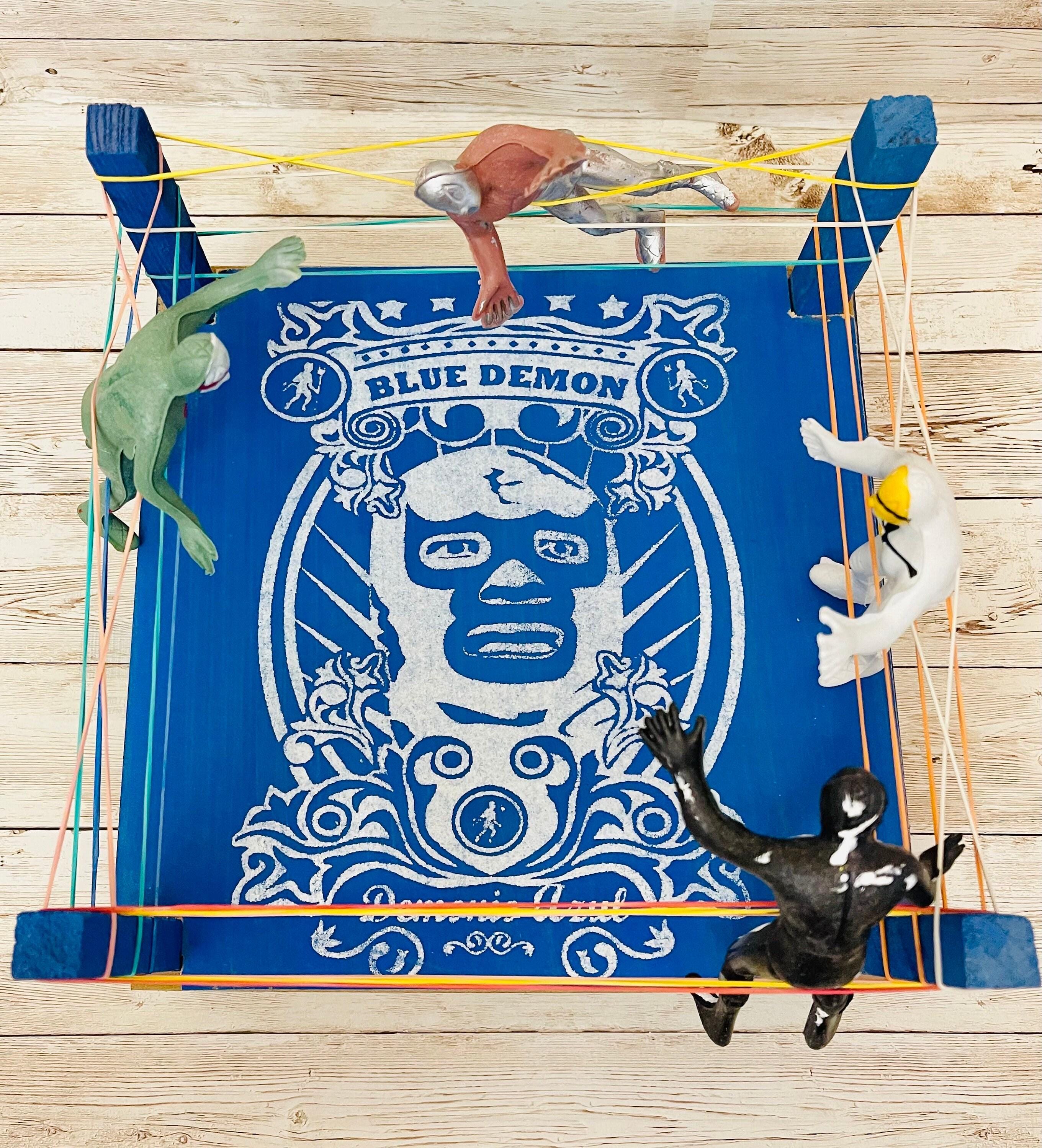 Mexican Lucha Libre Toy Wrestler Fighting Ring With 4 Luchadores Ring ...