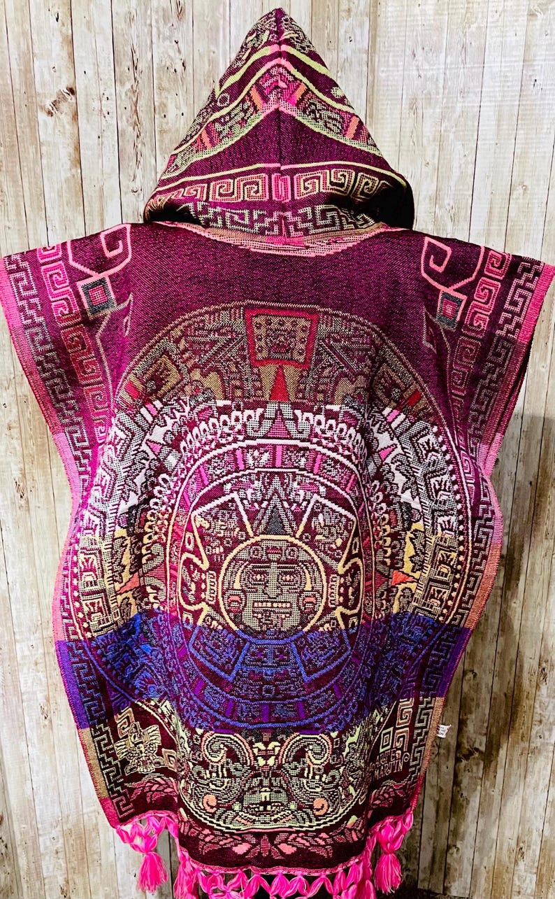 Gavan Poncho Mexicano Calendario Azteca Con Gorro Aztec Calendar ...