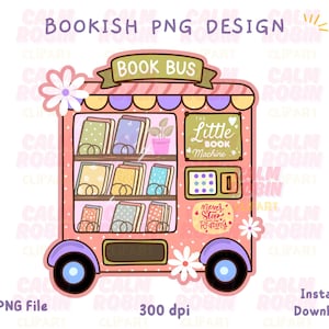 Book Bus PNG | Cute Bookish Vending Machine Clipart | Aesthetic Reading ...