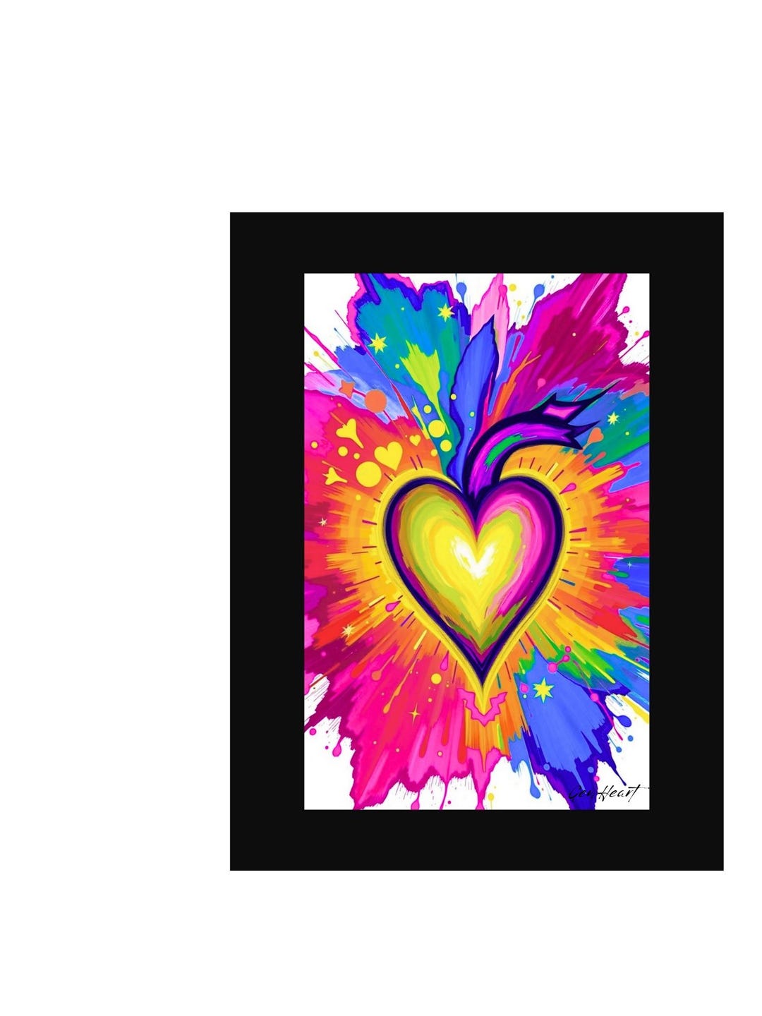 Explosion of Love Wall Art – Abstract Colorful Heart | Modern Home ...