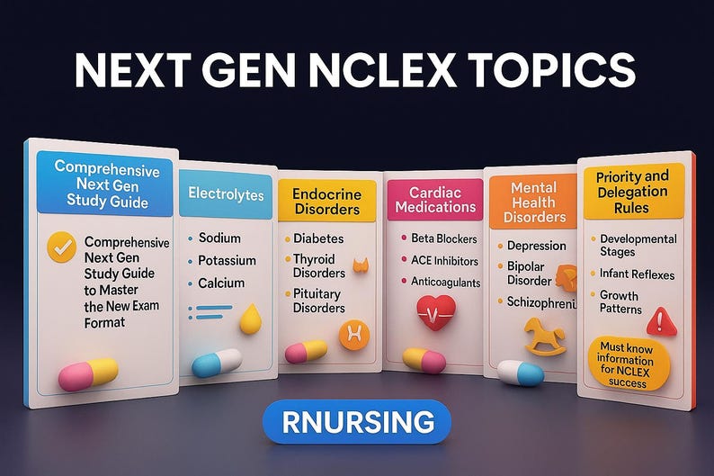 2025 Next Gen NCLEX-RN Study Guide & Cheat Sheets Must-know for Nursing ...